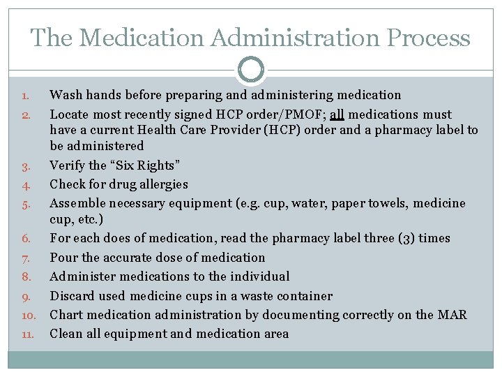 Administering Medications CMT TRAINING 3 THE CENTER FOR
