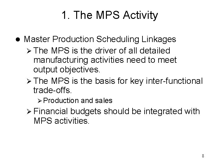 5 Master Production Scheduling Homework problems 3 4