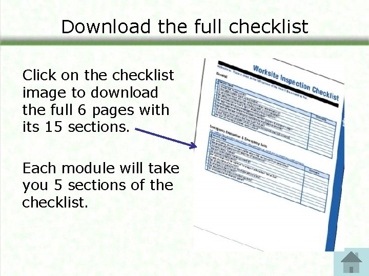 Module 1 Worksite Inspection Checklist 15 Days to