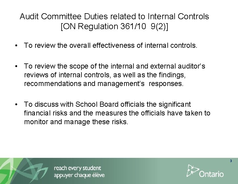 School Board Audit Committee Training Module 3 Evaluation