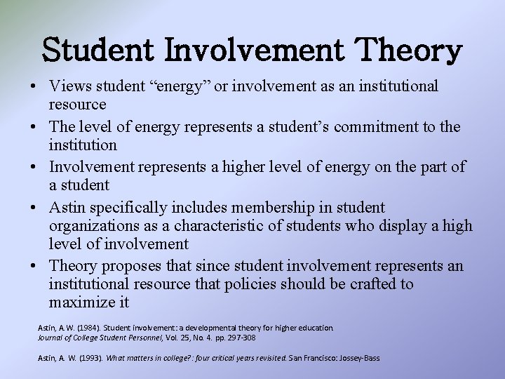 Research Proposal Part 1 Effect of Student Organization