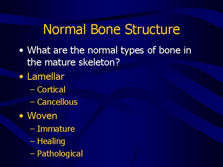 Bone Metabolism CM Robinson Senior Lecturer Royal Infirmary