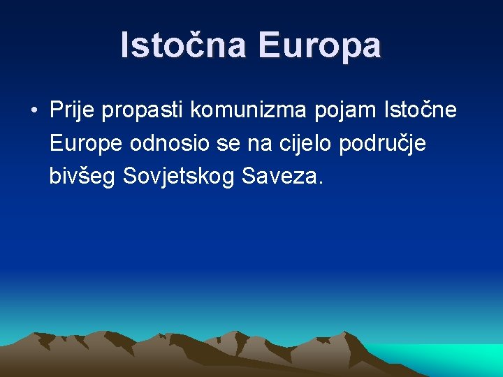 Geografske regije Europe Velike geografske cjeline ili regije