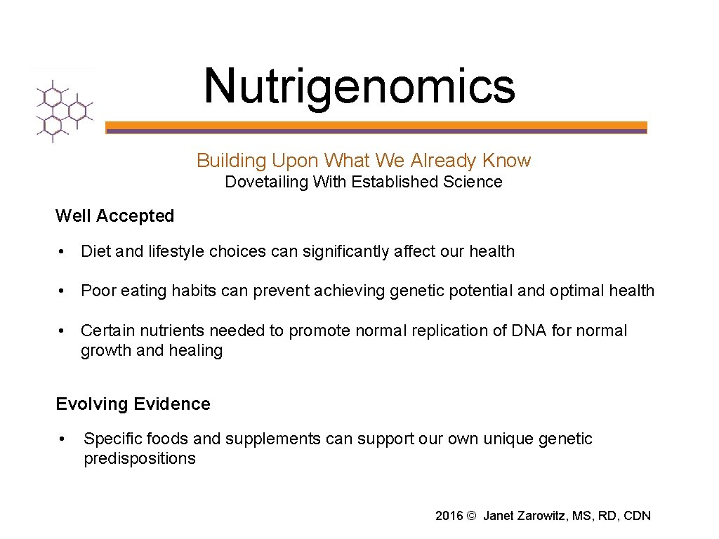 Nutrigenomics Using Genetic Clues to Personalize Nutrition NYSAND