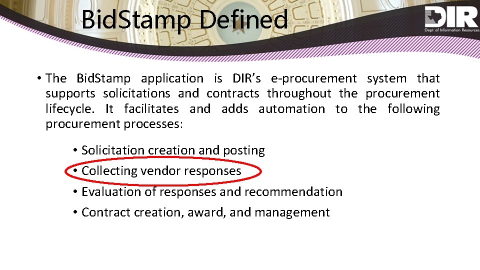 Bid Stamp Vendor Information System Webinar Information and