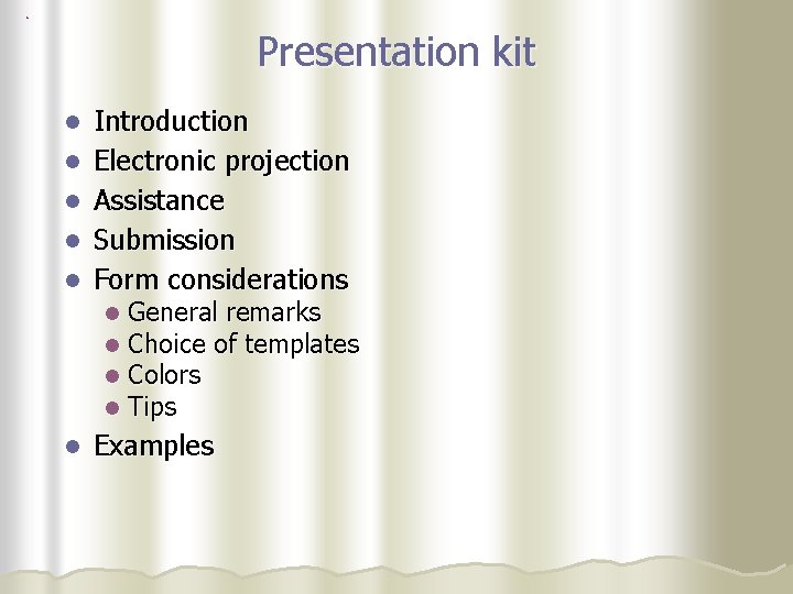 Presentation kit Carla Otten March 16 2005 prepared