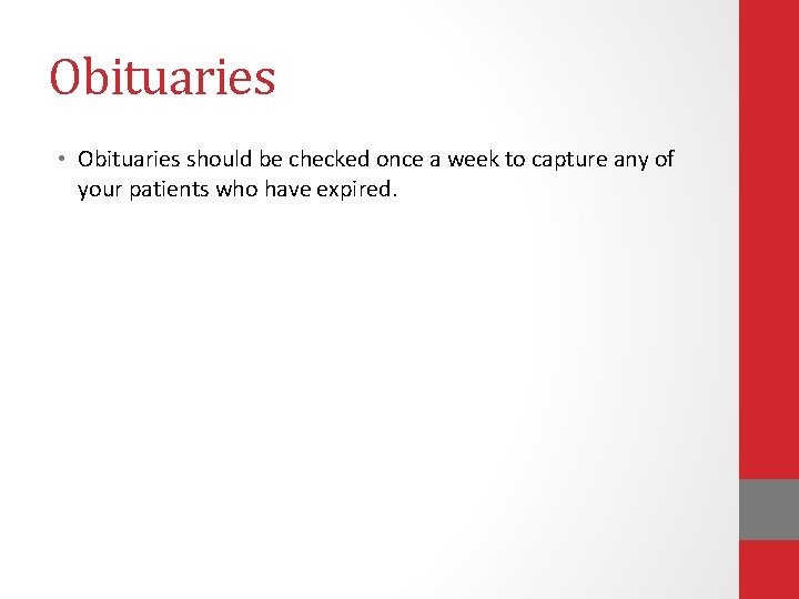 Cancer Registry Followup How we do it Hank