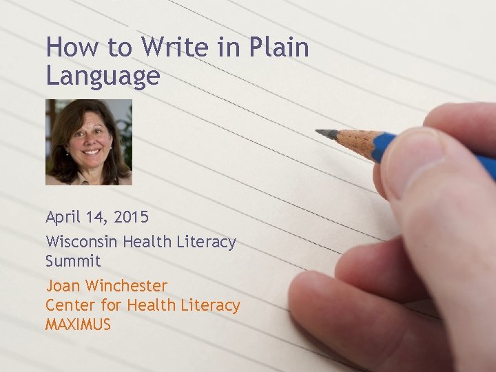 How to Write in Plain Language April 14