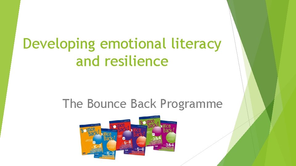 Developing emotional literacy and resilience The Bounce Back