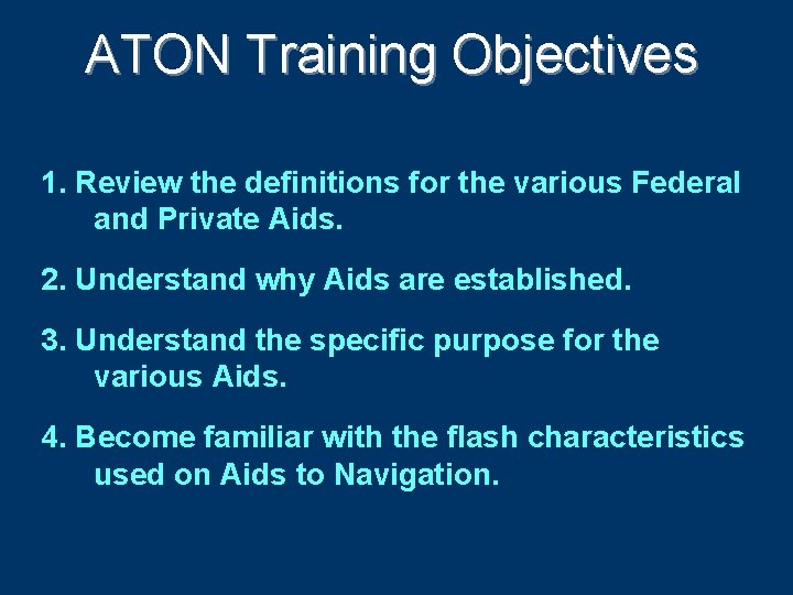 Navigation Systems Section 5 BASIC PATON TRAINING ATON