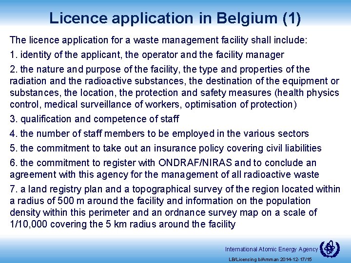 LICENSING OF RADIOACTIVE WASTE MANAGEMENT FACILITIES part 2