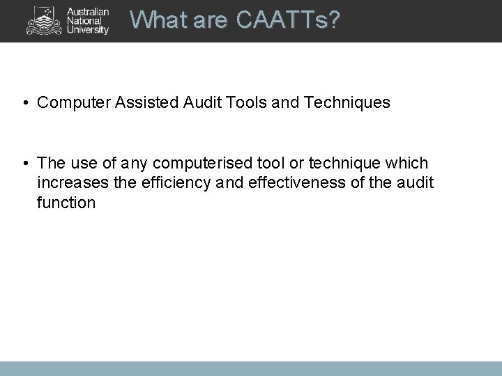 Session 3 Computer Assisted Audit Tools and Techniques