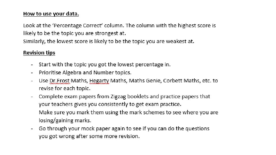 Year 11 Revision Parents Evening Maths Higher Year