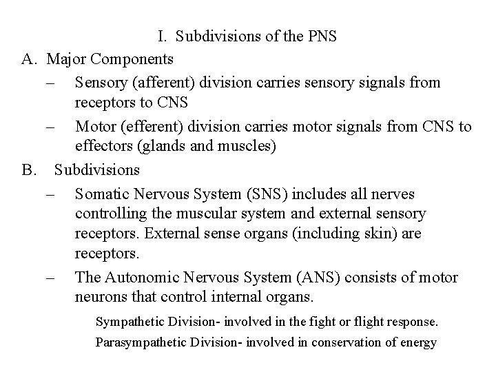 Peripheral Nervous System General anatomy of PNS Cranial