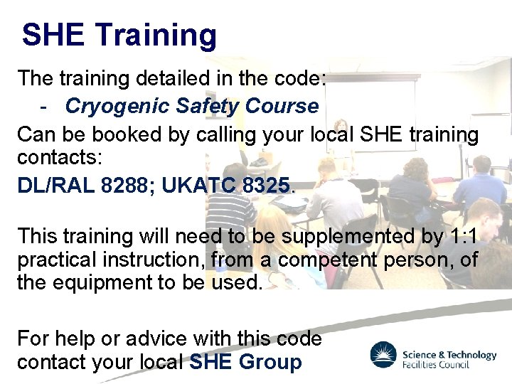 SHE Code 3 Safe Use of Cryogenic Materials