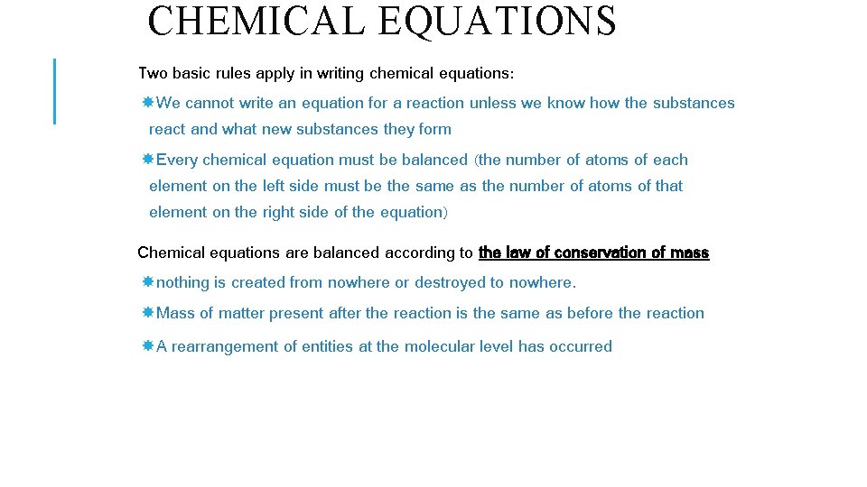 CHEMICAL EQUATIONS MORE WRITING AND BALANCING PRACTICE Go