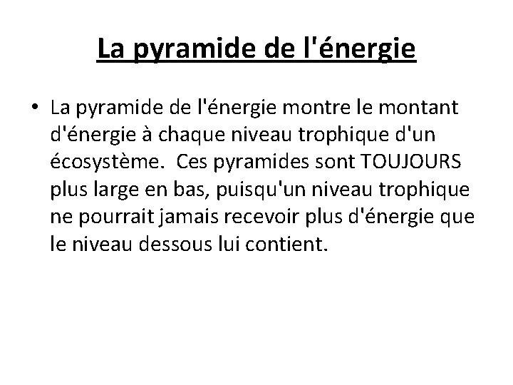 Les pyramides cologiques Les pyramides cologiques www mmesavage