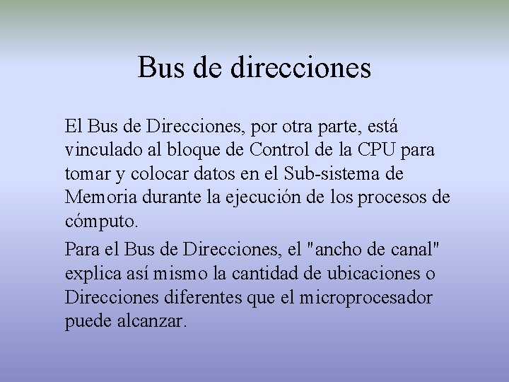 EL BUS Instalacin y reemplazo de componentes internos