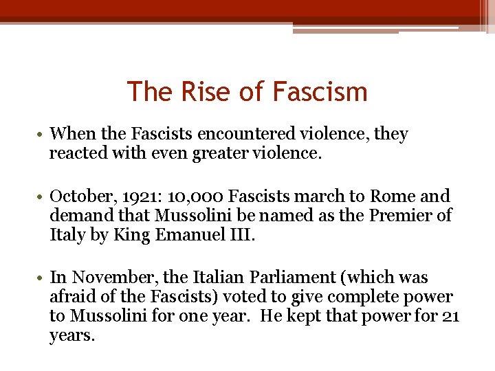 The Rise of Fascism Hirohito Mussolini Hitler SSWH