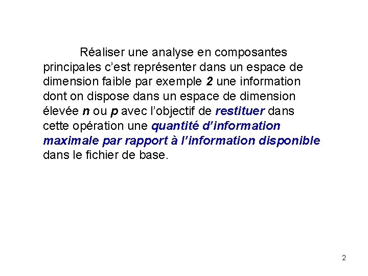 LAnalyse en Composantes Principales A C P ou