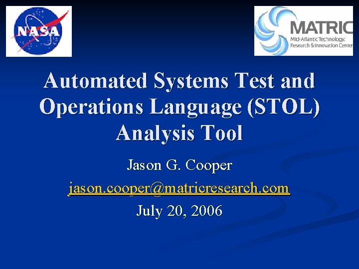 Automated Systems Test and Operations Language STOL Analysis