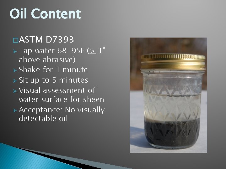 ShopField Testing of Abrasives for Conformance to SSPC