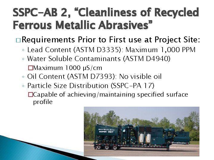 ShopField Testing of Abrasives for Conformance to SSPC