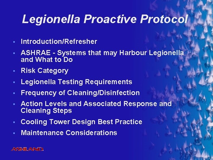 Cooling Tower Maintenance Legionella Awareness 3 rd Installment