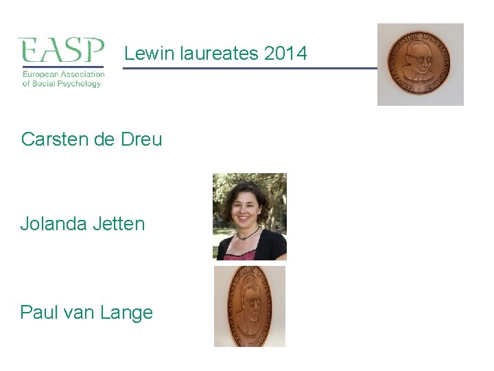 2014 Awards ceremony Jos Jaspars Kurt Lewin JeanPaul