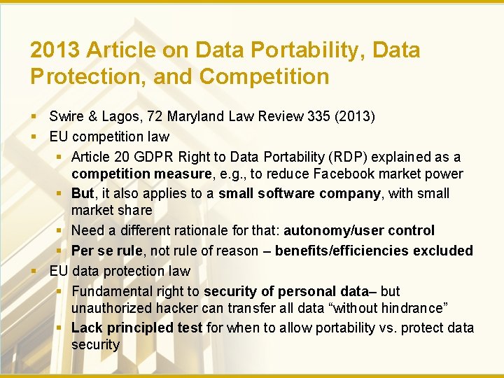 Origins of Analysis of Intersection of Privacy Competition