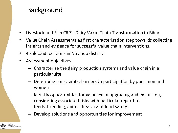 Issues on the development of dairy value chain