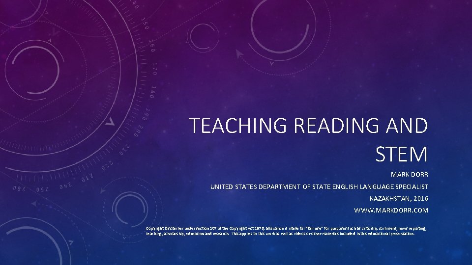 TEACHING READING AND STEM MARK DORR UNITED STATES