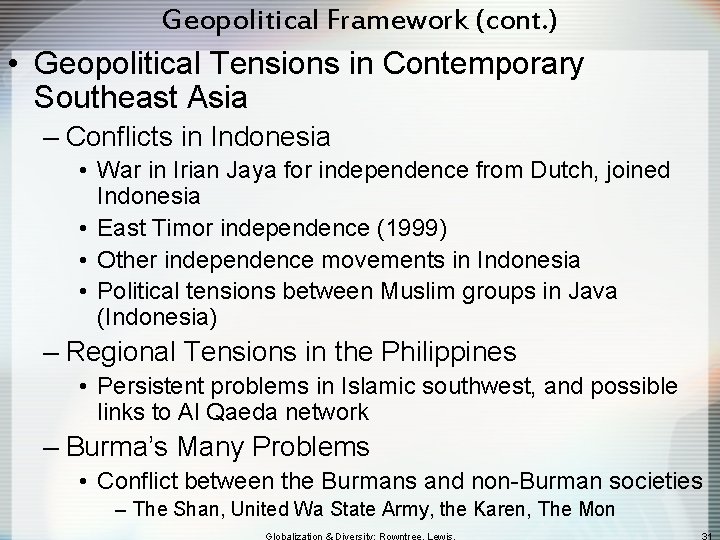 Southeast Asia Chapter 13 Rowntree et al Modified