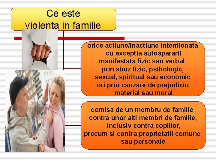 VIOLENTA IN FAMILIE Ce este violenta in familie