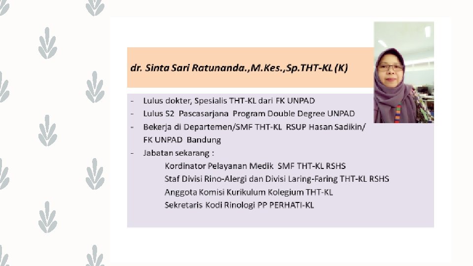 TATALAKSANA RINOSINUSITIS DI LAYANAN PRIMER Dr Sinta Sari
