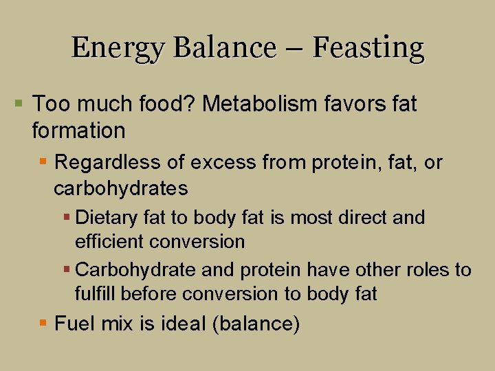 Metabolism Transformations and Interactions Chapter 7 Introduction Energy