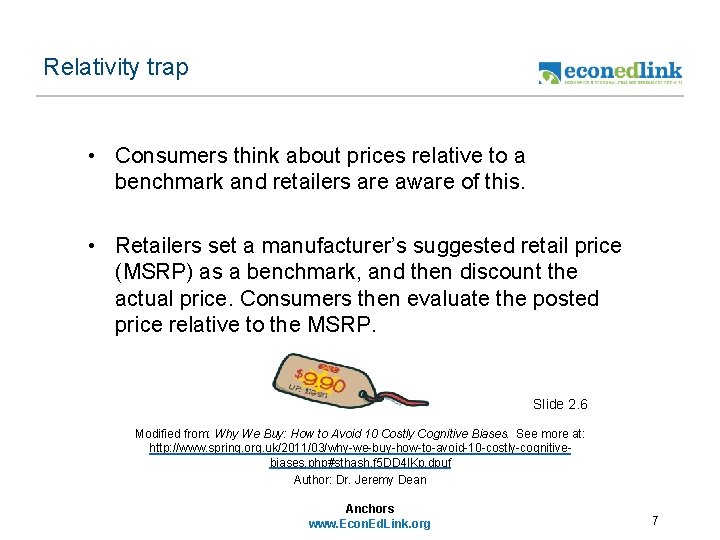 Behavioral Economics Anchors by William Bosshardt and Andrea