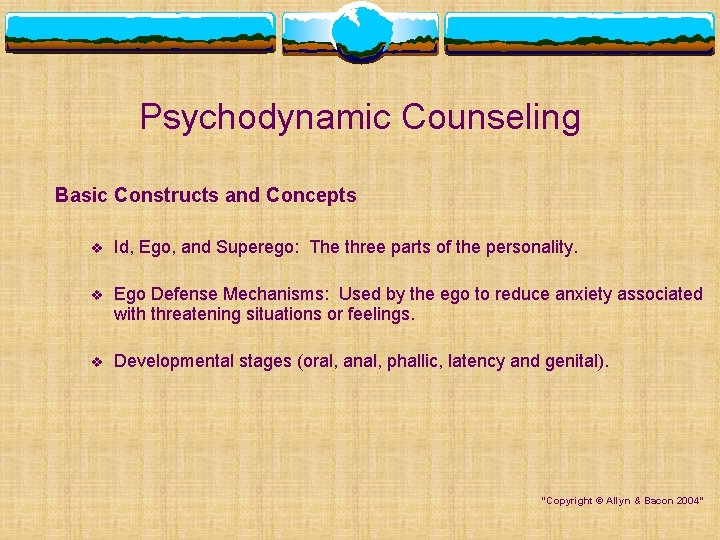 Theories of Counseling Psychodynamic Counseling Power Point produced