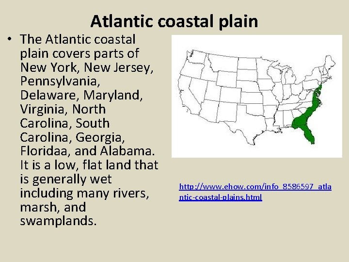 Physical and Man Made Features of the United