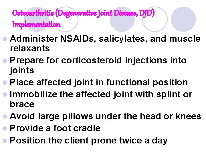 Osteoarthritis Degenerative Joint Disease DJD l Progressive degeneration