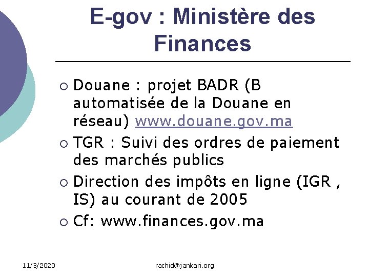 Etat des lieux des TIC au Maroc Rachid