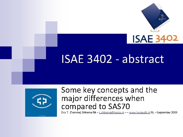 ISAE 3402 abstract Some key concepts and the
