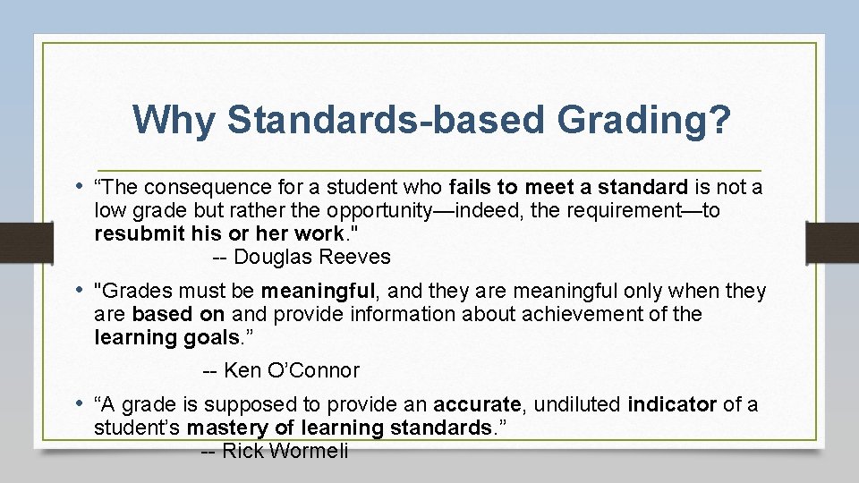 StandardsBased Grading SBG Richmond Middle School Why Standardsbased