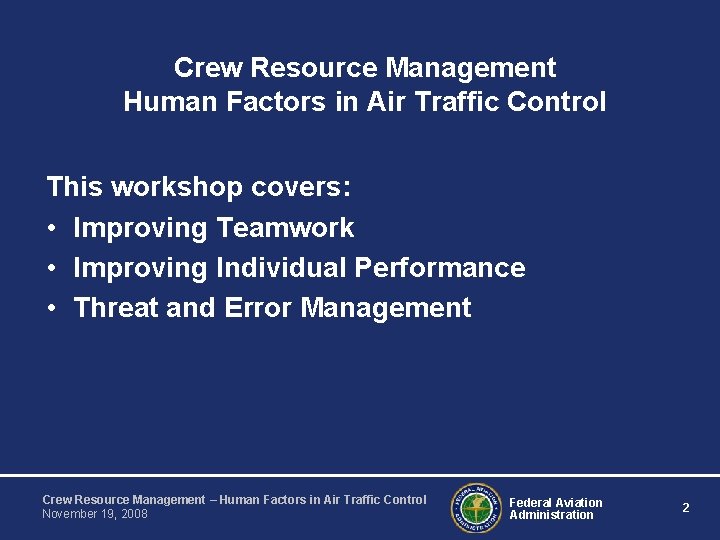 Crew Resource Management Human Factors in Air Traffic