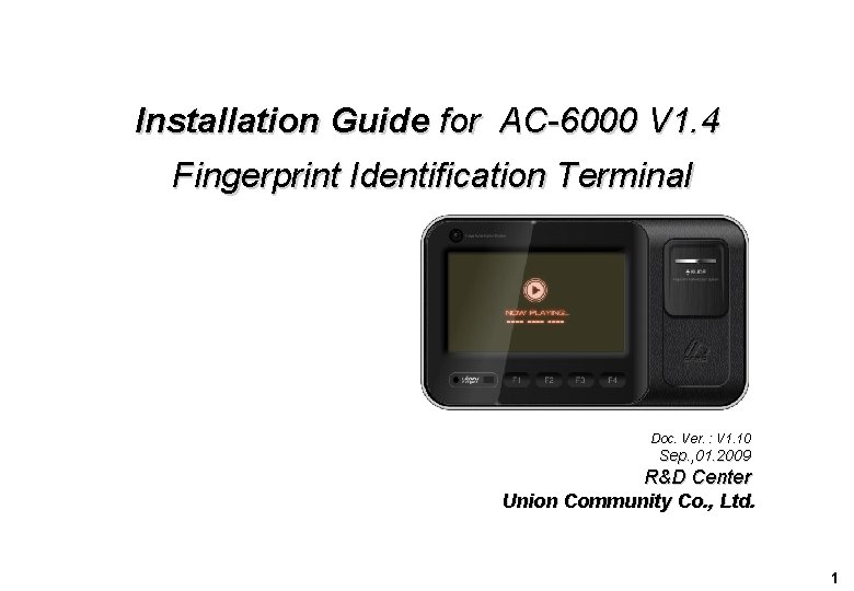 Installation Guide for AC6000 V 1 4 Fingerprint