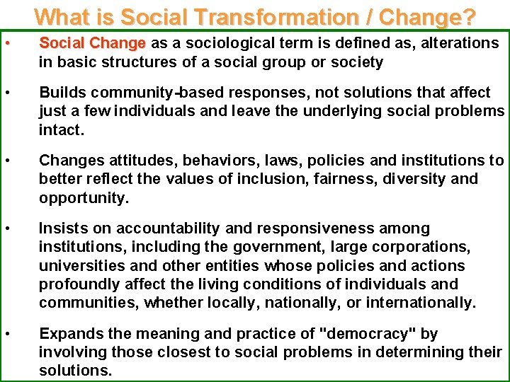 Dynamic Youth for Social TransformationChange Presented by Gustav