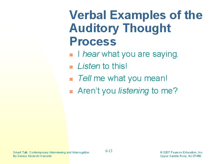 Behavioral Interviewing Techniques Chapter 6 Smart Talk Contemporary