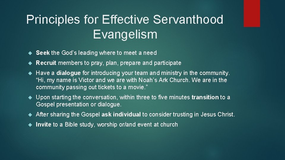 Crossover Servanthood Evangelism DR VICTOR H BENAVIDES CHURCH