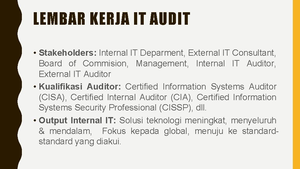 IT AUDIT M 4 CONTOH PROSEDUR DAN LEMBAR