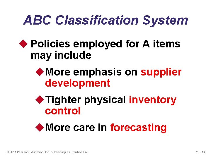 Managing Inventory 12 Power Point presentation to accompany
